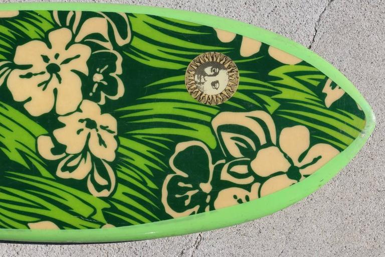 Vibrant Green Floral Dextra Bellyboard Surfboard, circa 1965 For Sale ...