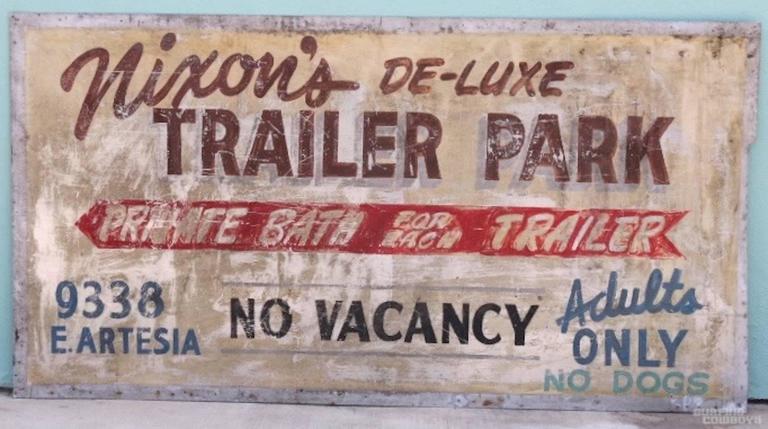 1950s Trailer Park Sign, Bellflower California, All Original, Double ...