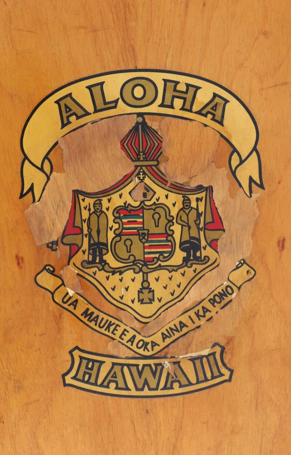 Pair of 1920s Paipo Surfboards 'Hotel Boards' with Hawaiian Crest at ...