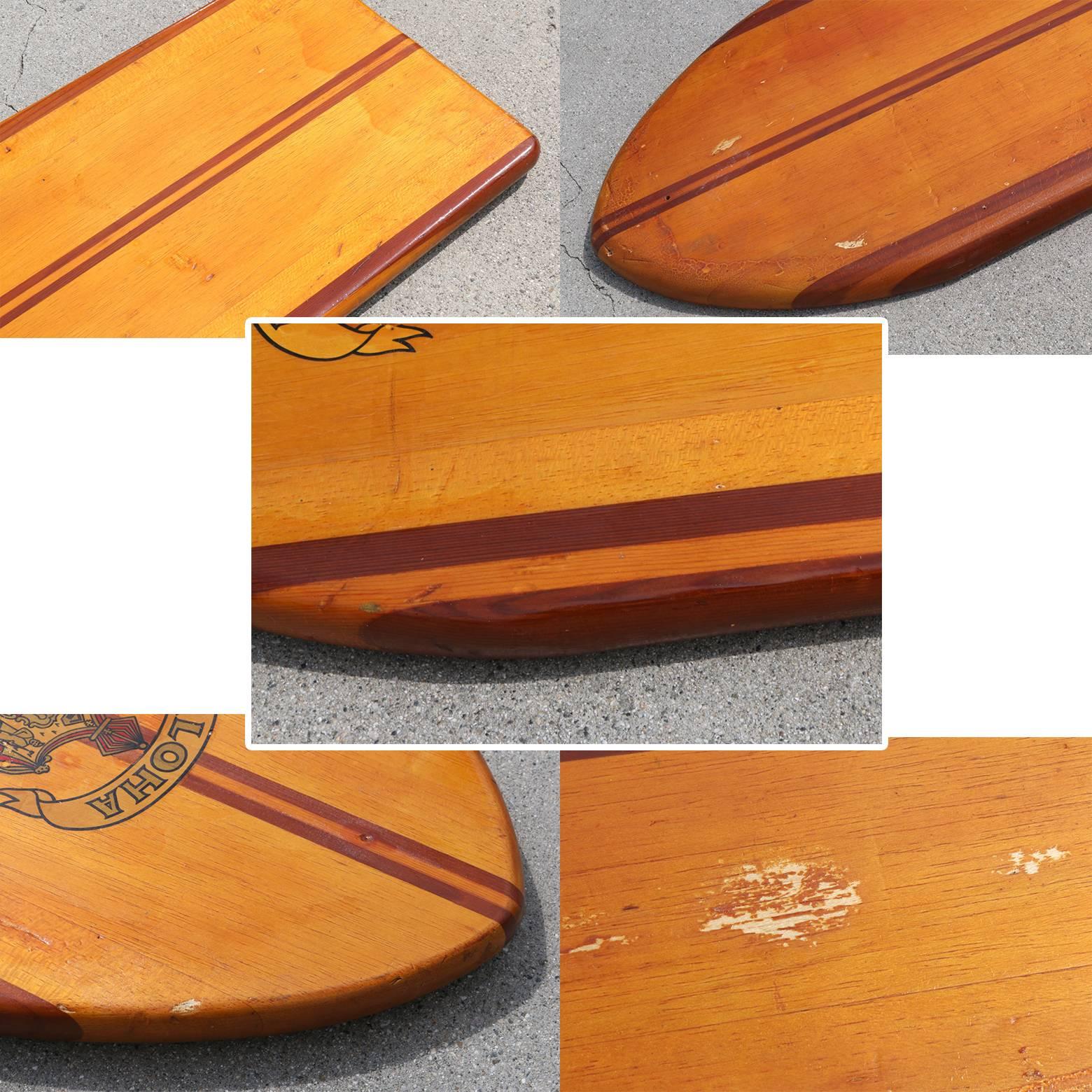 Pair of 1920s Paipo Surfboards 'Hotel Boards' with Hawaiian Crest at ...