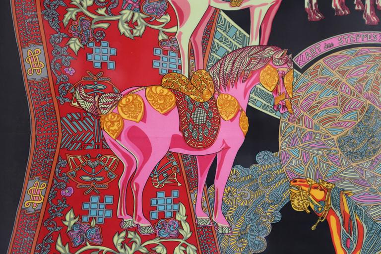 Hermes "Art Des Steppes" Framed Silk Scarf at 1stDibs