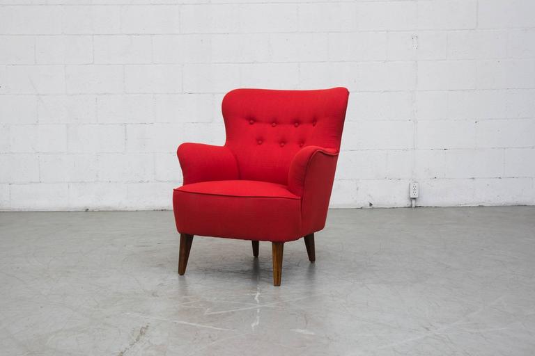 Lipstick Red Lounge Chair by Theo Ruth for Artifort at 1stDibs