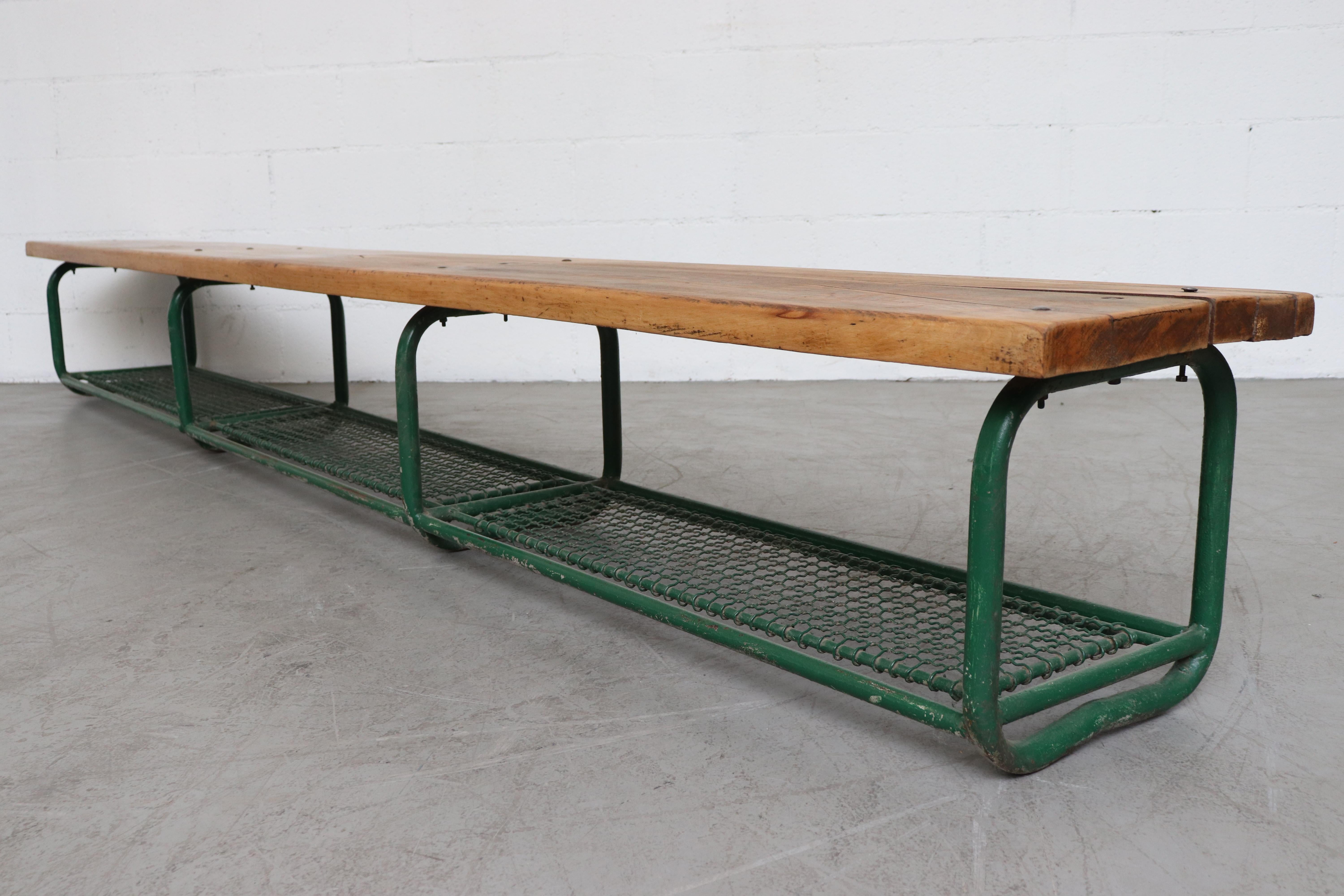 Vintage Gymnasium Bench with Lower Storage at 1stDibs
