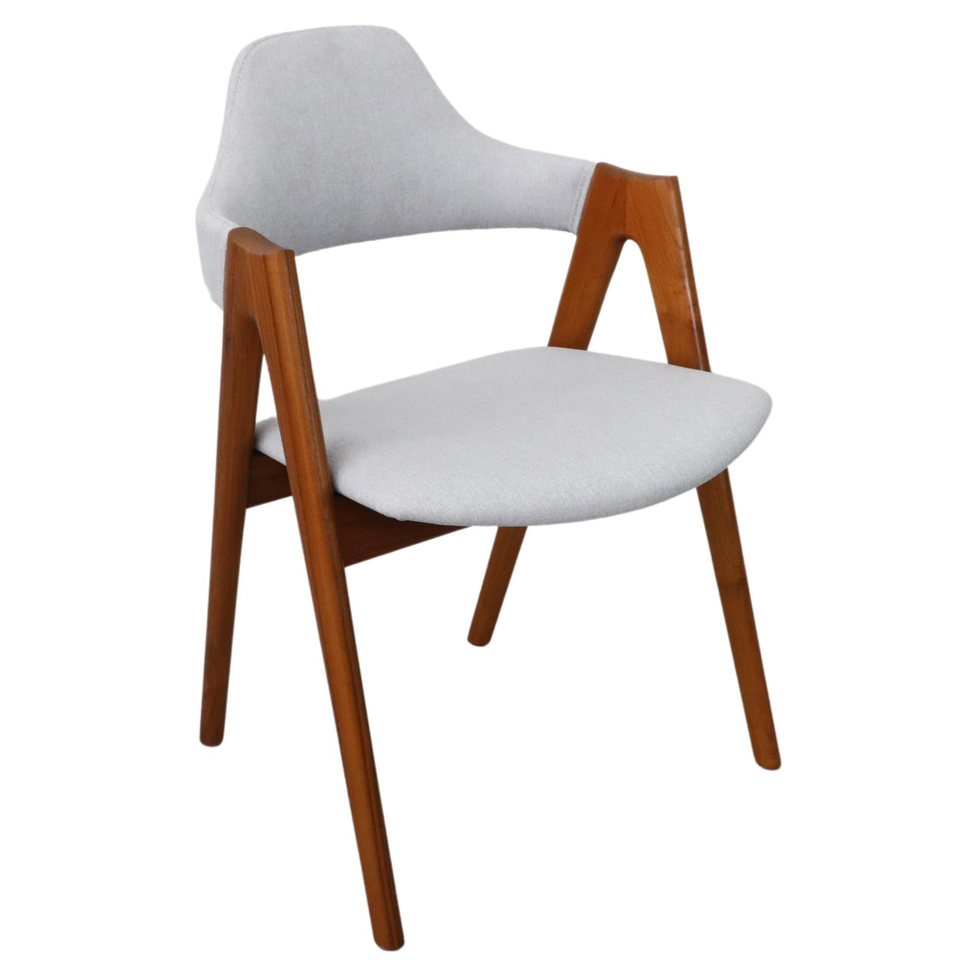 Contemporary Tux Chair in Moon Melton Earth Fire Wool with Walnut Legs ...