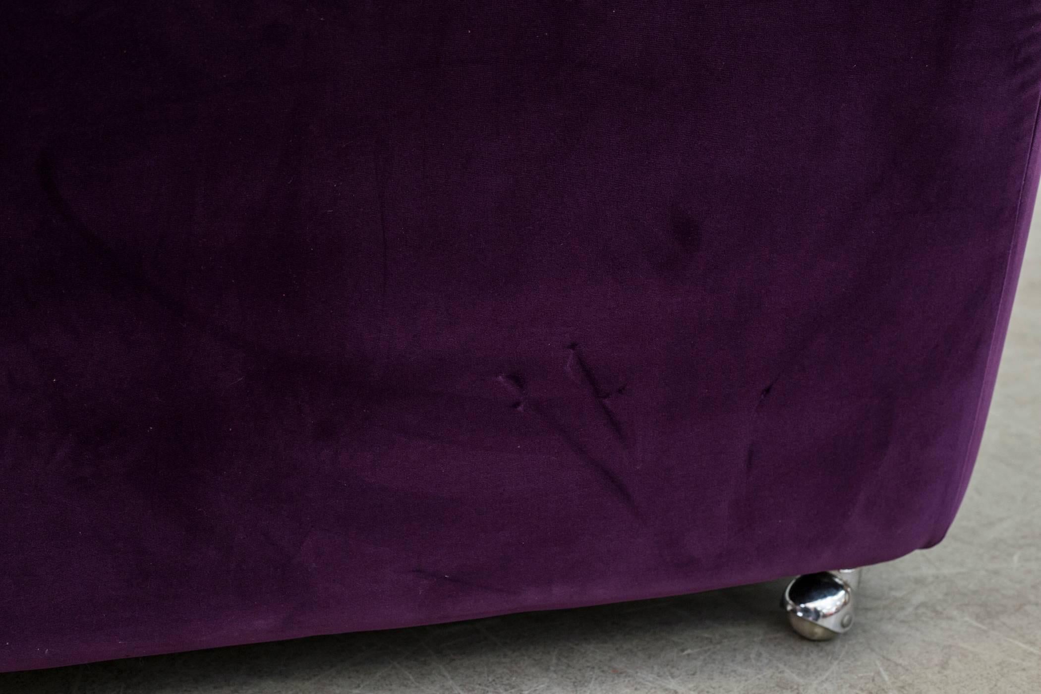 Artifort Purple Velvet Tufted Rolling Lounge Chair at 1stDibs | purple ...
