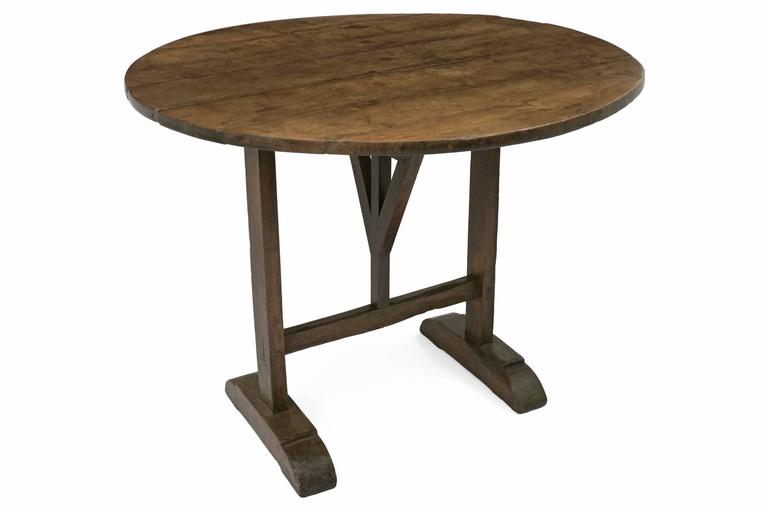 18th Century French Walnut Wine Tasting Table, Round Tilt-Top Folding ...