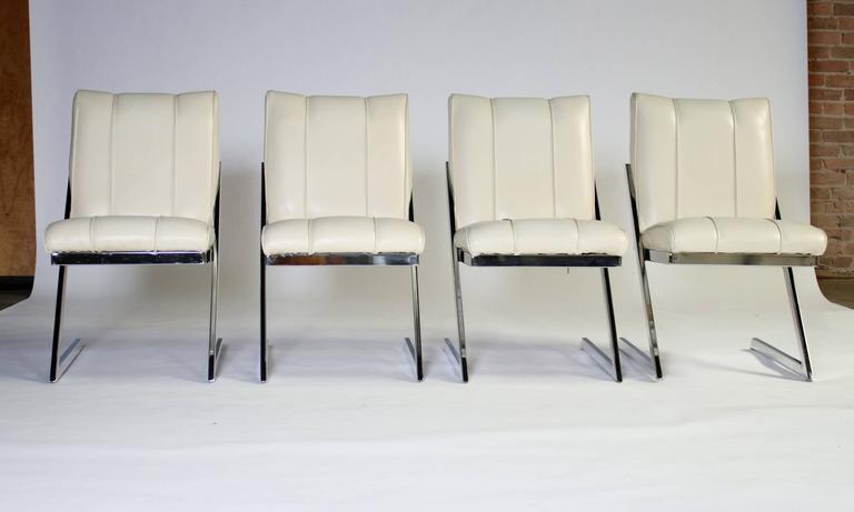 Style of Milo Baughman "Z- Frame" Dining Chairs, Set of Four, by ...