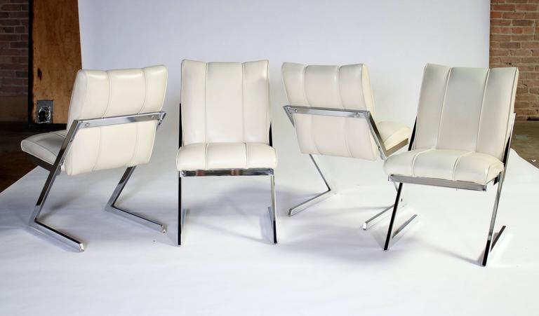 Style of Milo Baughman "Z- Frame" Dining Chairs, Set of Four, by ...