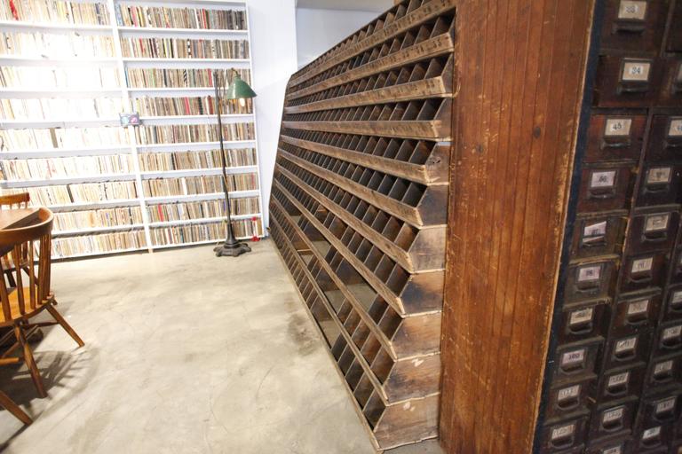 Antique Wooden Library/Hardware Storage Cabinet at 1stDibs