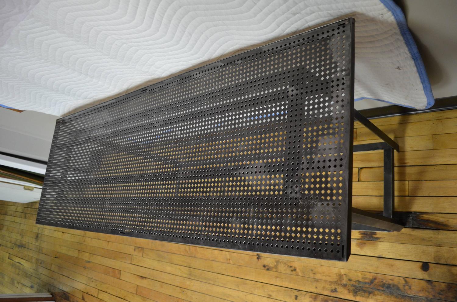 Industrial Work Table with Steel Grate Top For Sale at 1stdibs