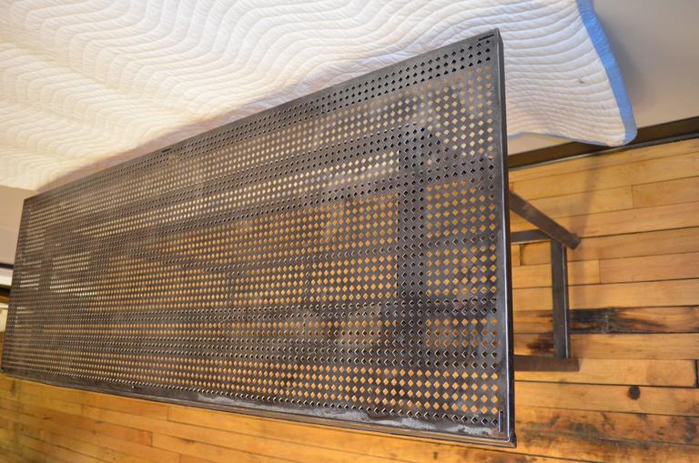 Industrial Work Table with Steel Grate Top at 1stDibs | grated table