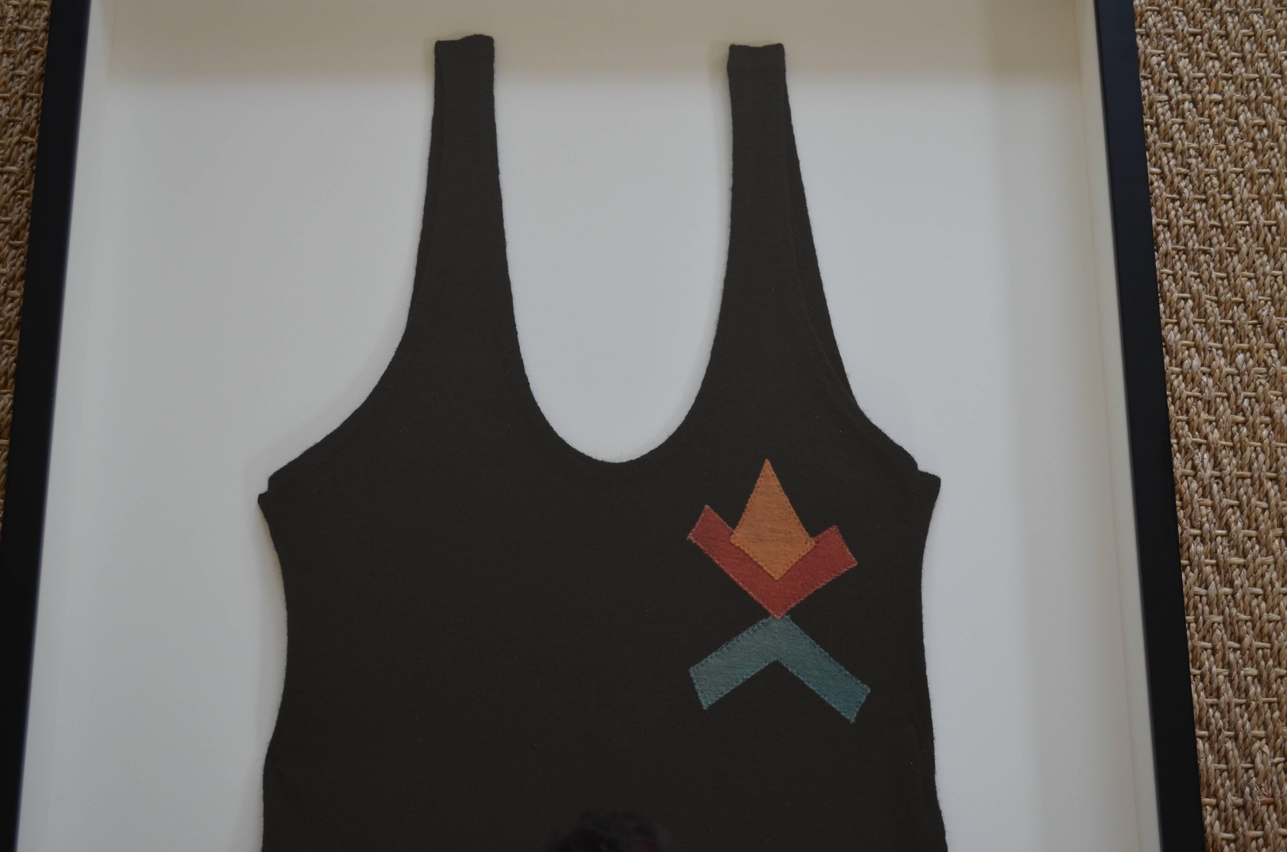 Vintage Swim Suit Framed in Shadow Box as Wall Art at 1stDibs