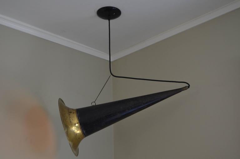 Pendant Light from Antique Gramophone Horn at 1stDibs