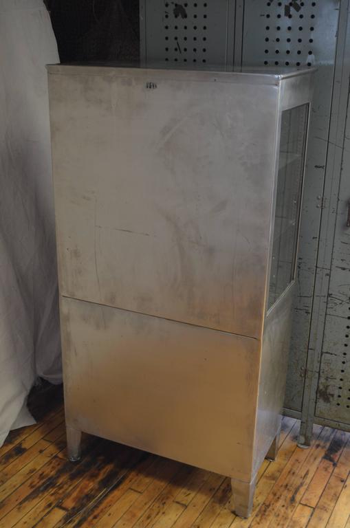 Medical Dental Lab Cabinet of Stainless Steel and Glass, Vintage ...