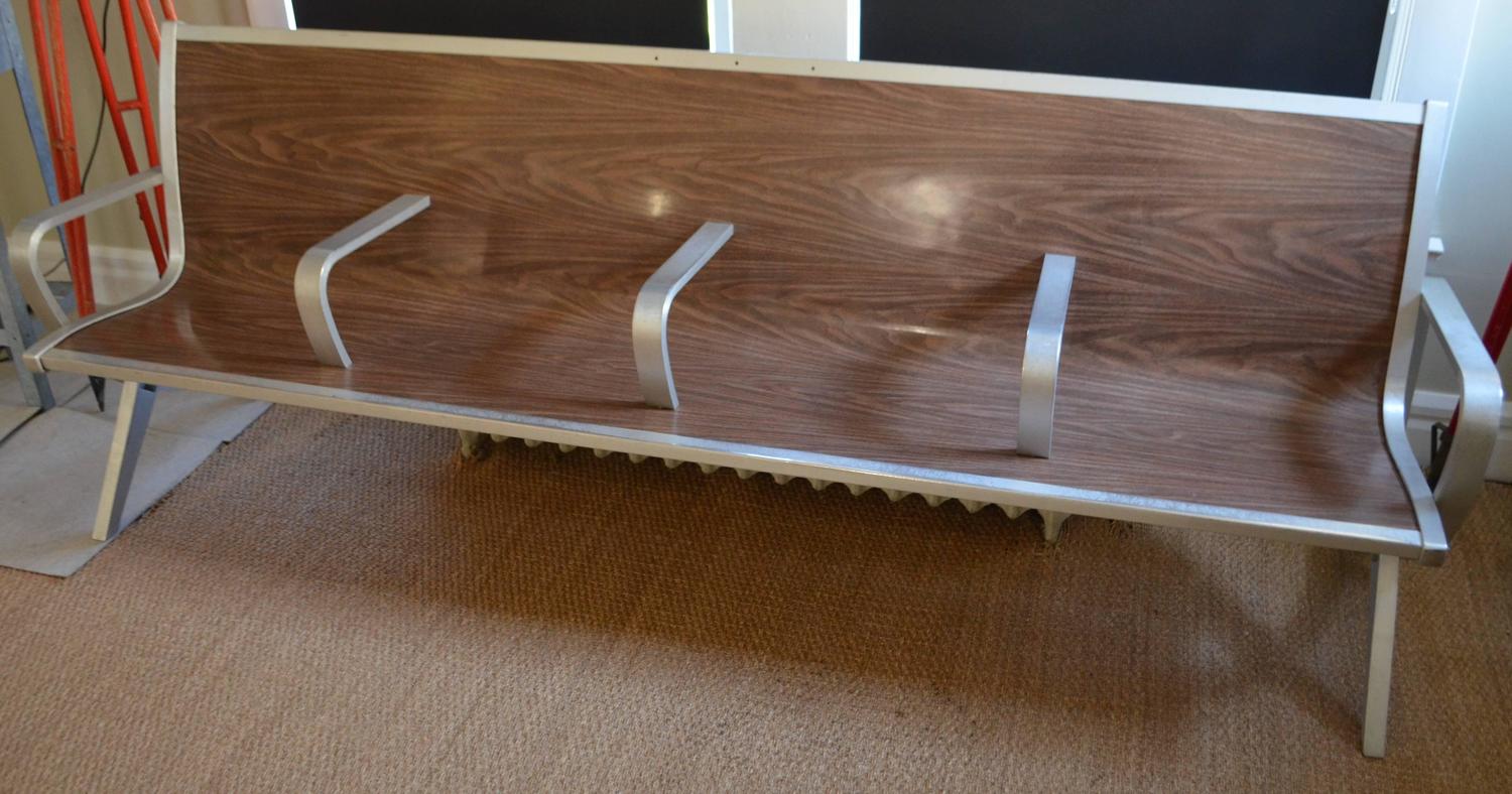 Mid-Century Bench from Waiting Room of Train/Bus Depot For Sale at 1stdibs