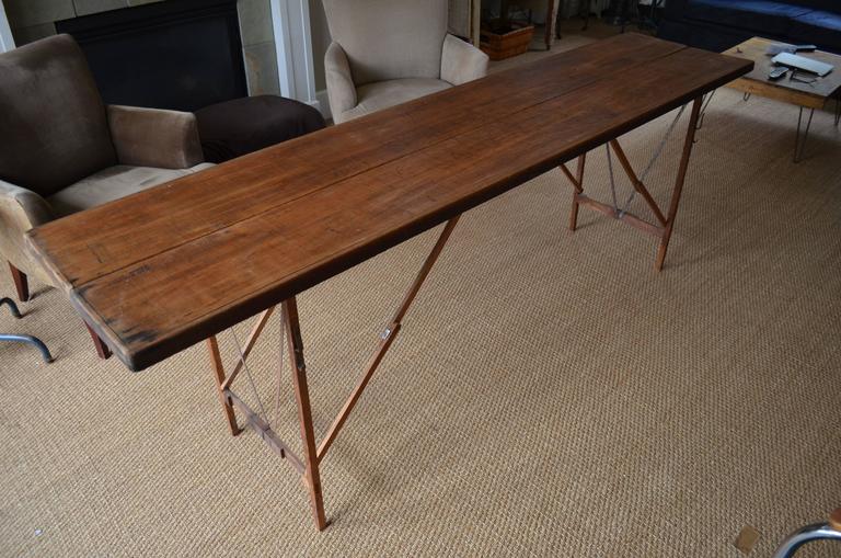 Folding Wooden Table Used by Wallpaper at 1stDibs