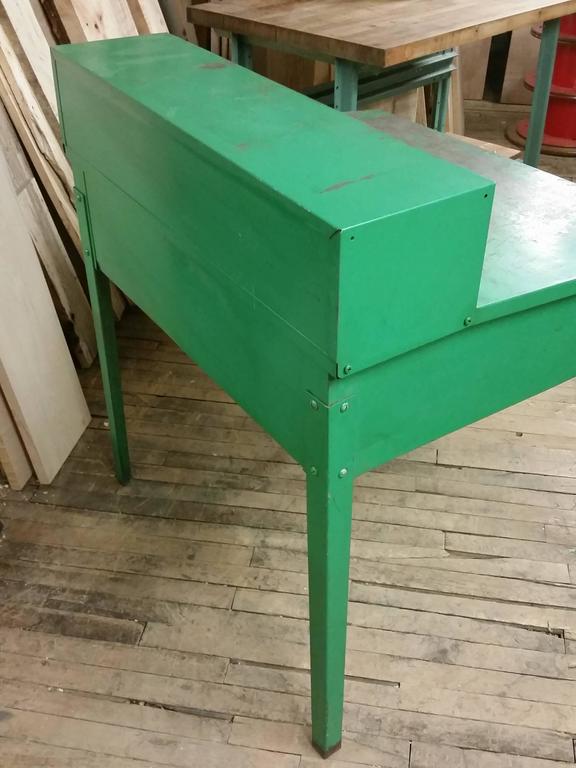 Steel Foreman's Desk, Vintage Industrial Counter or Reception Desk at ...