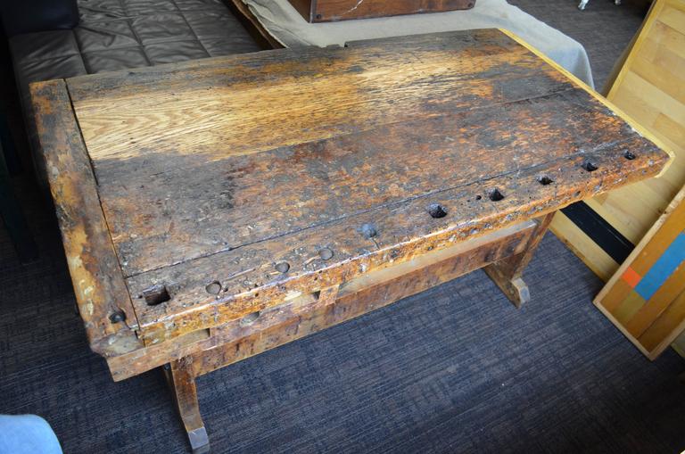 Primitive Wooden Workbench, Late 1800s at 1stDibs