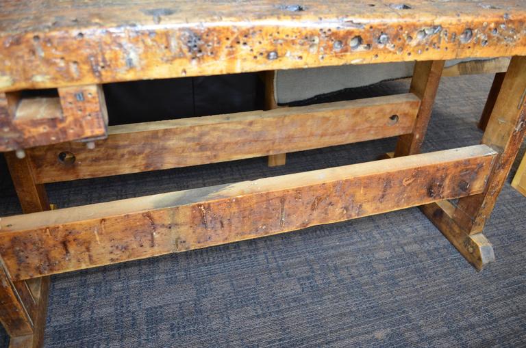 Primitive Wooden Workbench, Late 1800s at 1stDibs