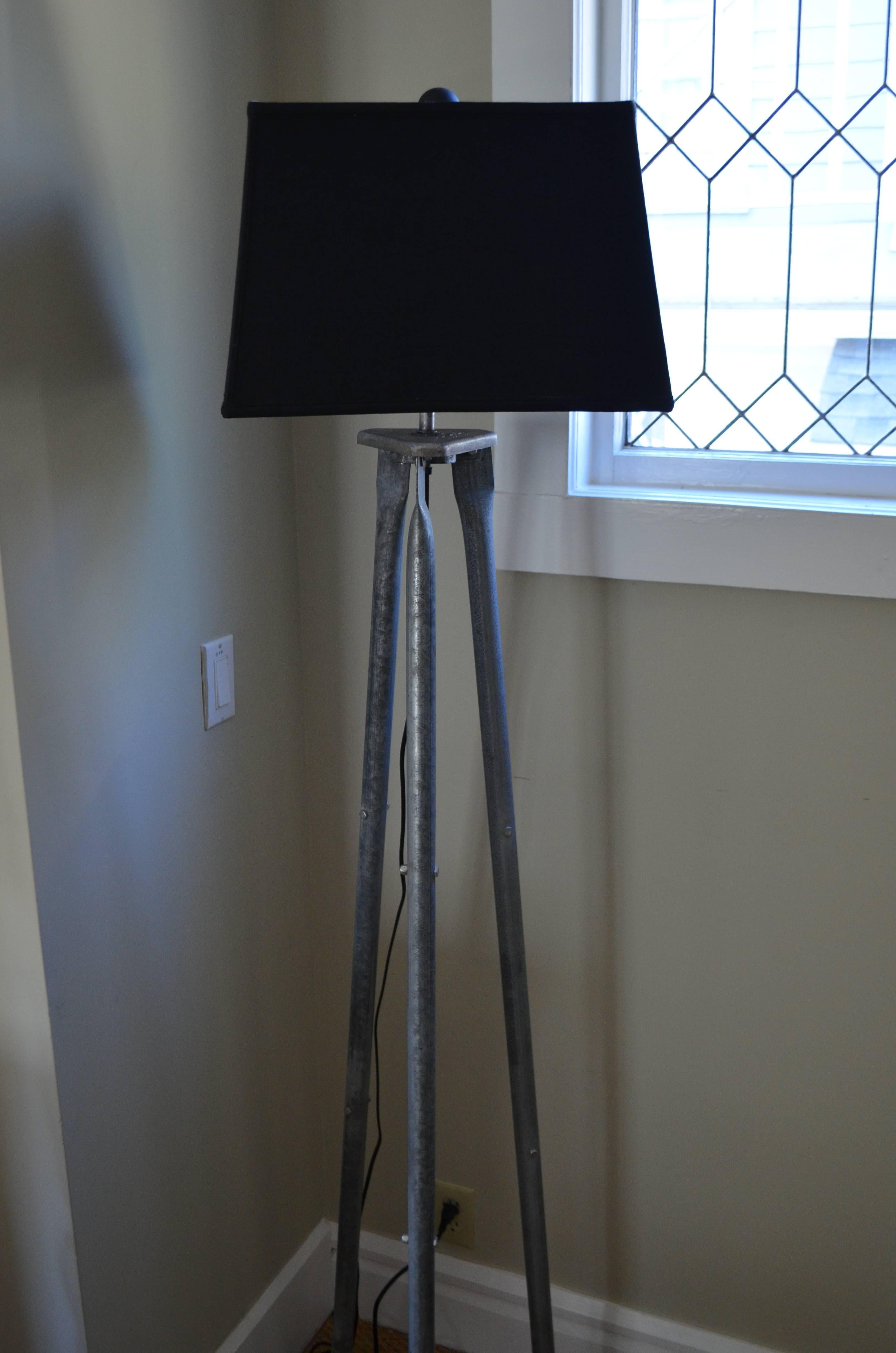 Floor Lamp from Industrial Galvanized Steel Tripod at 1stDibs ...