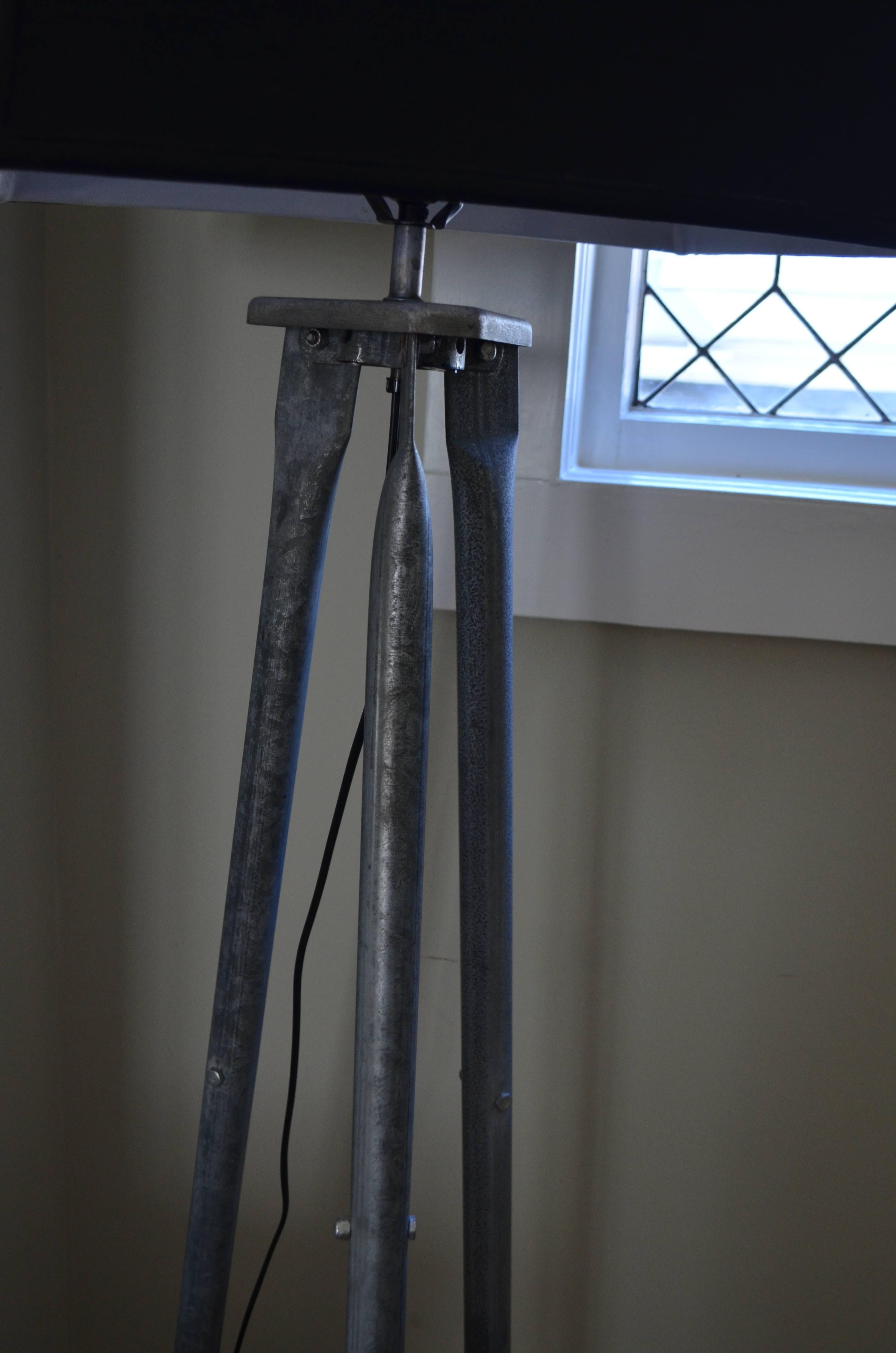 Floor Lamp from Industrial Galvanized Steel Tripod at 1stDibs ...
