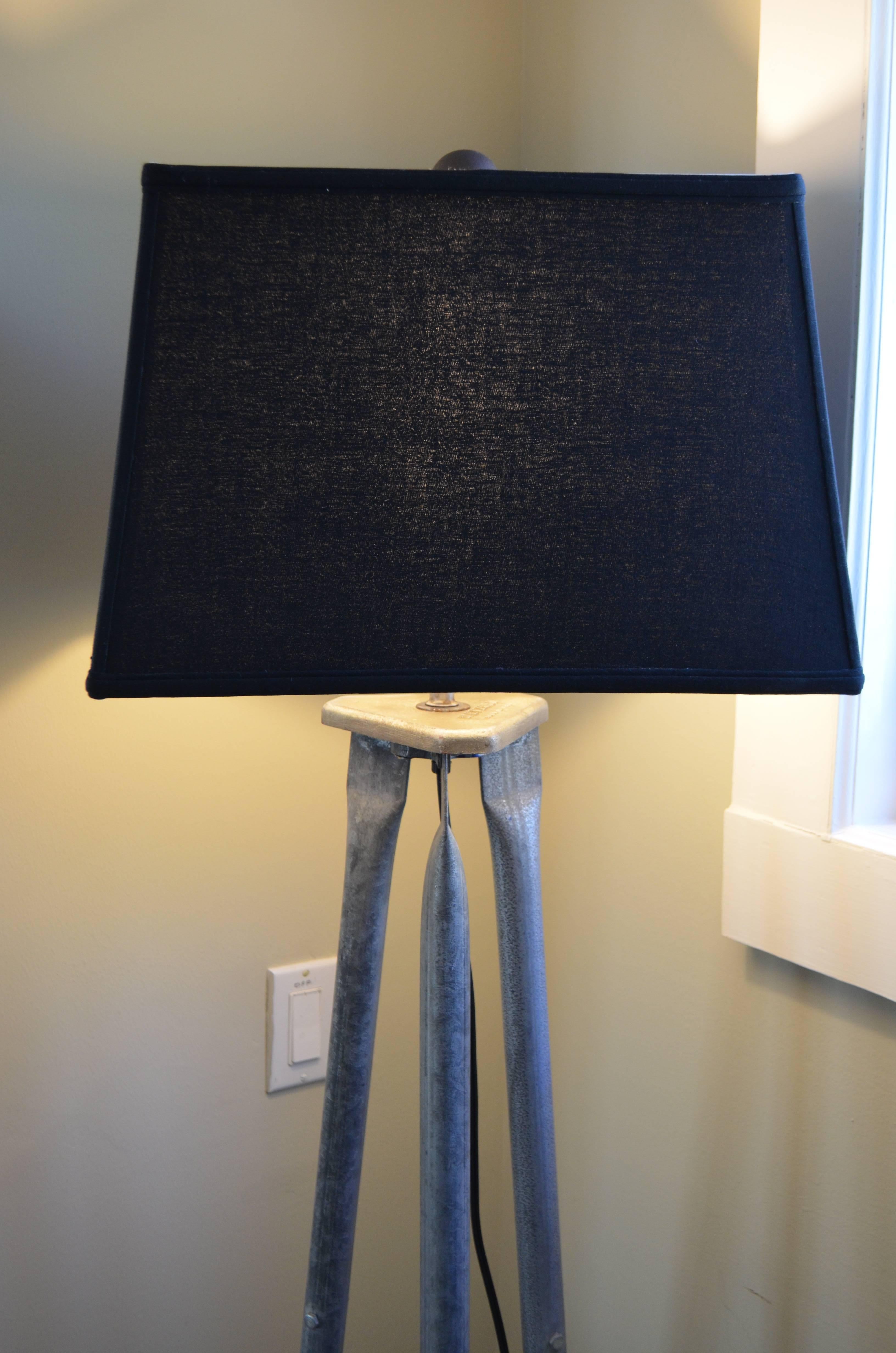 Floor Lamp from Industrial Galvanized Steel Tripod at 1stDibs ...