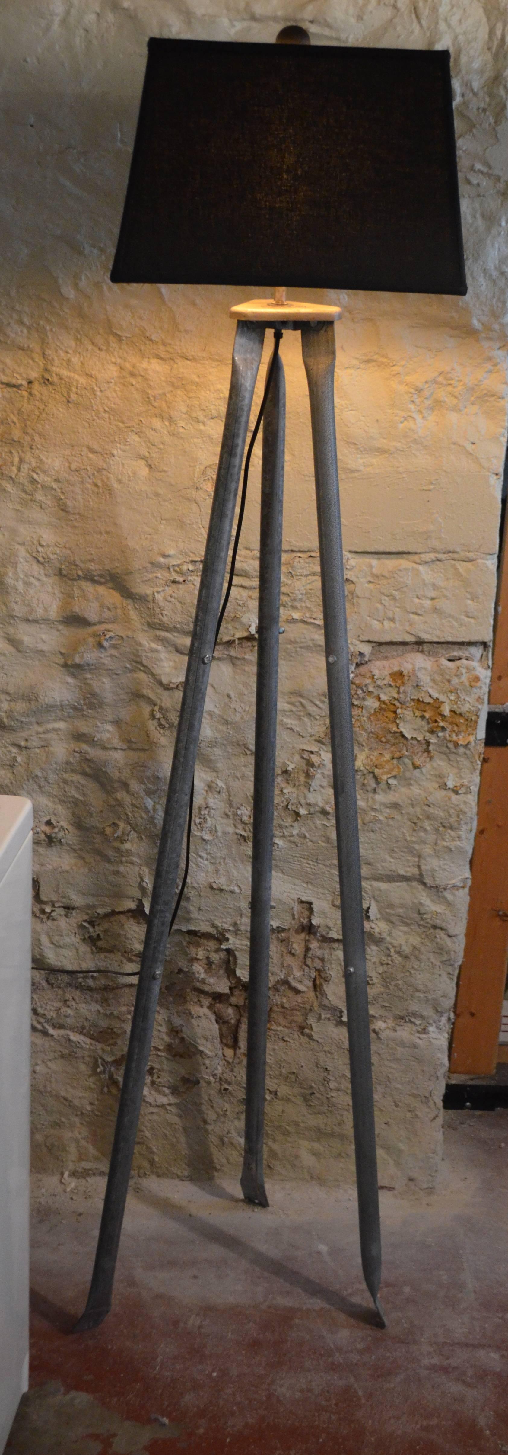 Floor Lamp from Industrial Galvanized Steel Tripod at 1stDibs ...