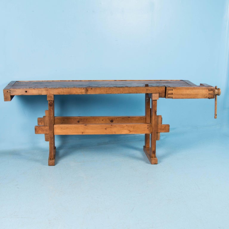 Antique Carpenter's Workbench or Console Table at 1stDibs