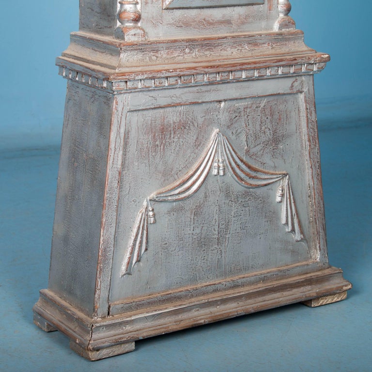 Antique Danish Grandfather Clock With Silver Paint at 1stDibs | silver ...