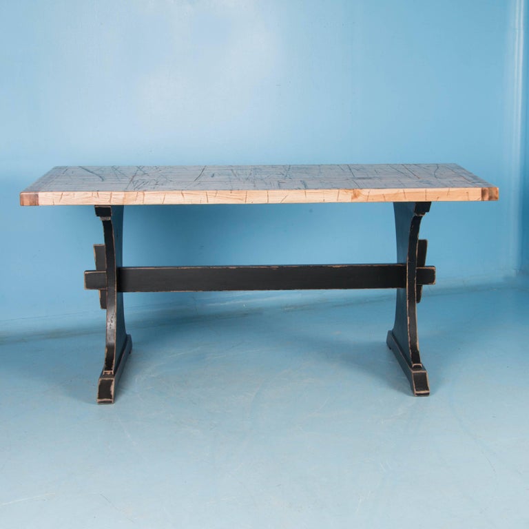 Tall Maple Dining Table Made from Reclaimed Box Car Flooring at 1stDibs