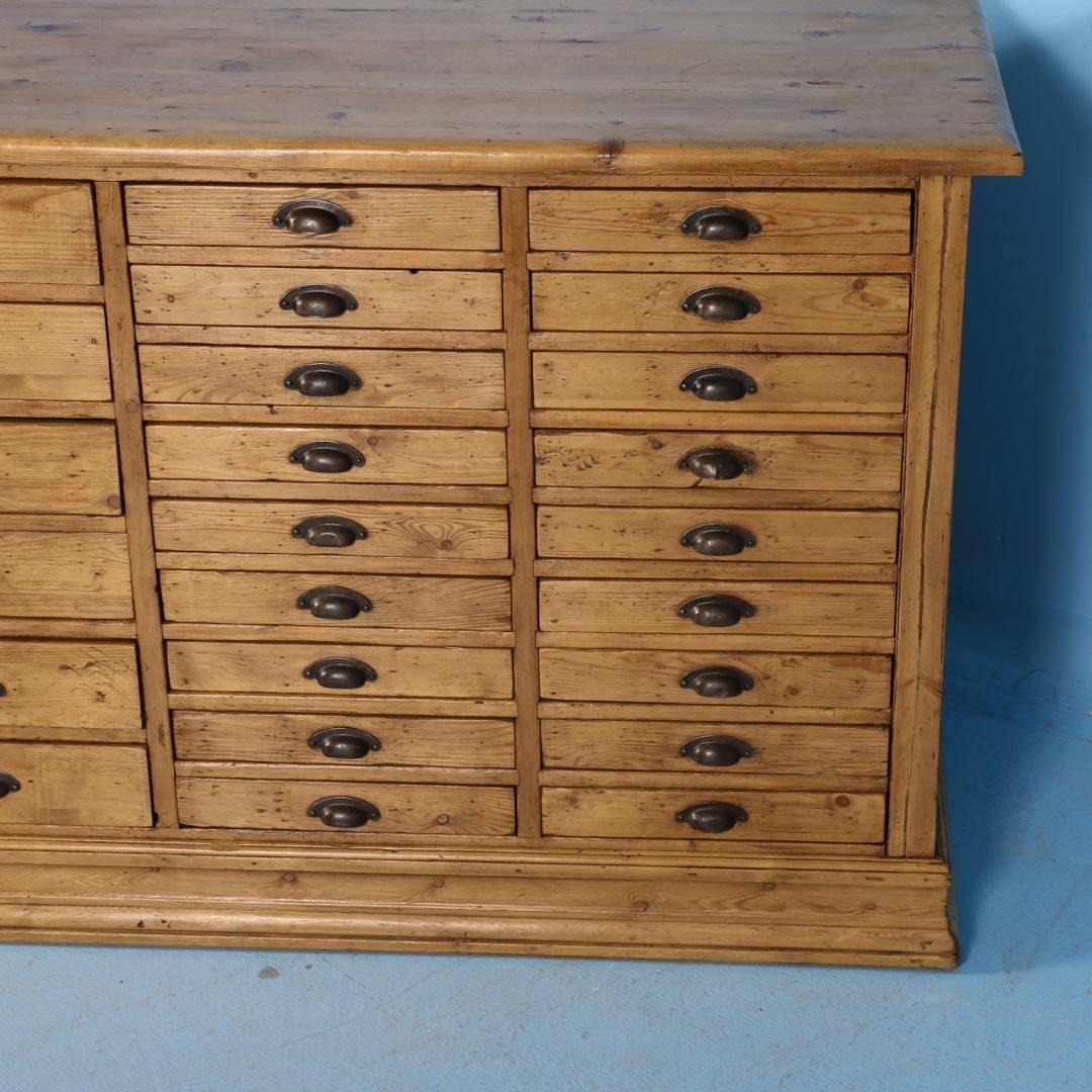 Antique Pine Multi-Drawer Danish Sideboard, circa 1860 at 1stdibs