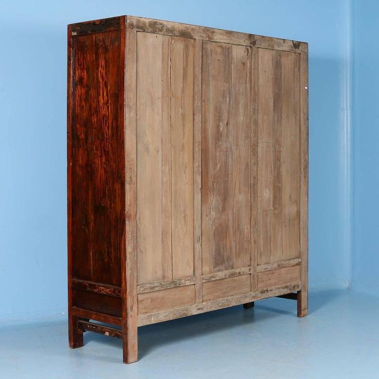 Antique Red Lacquered Six-Door Bookcase Cabinet from China, circa 1840 ...