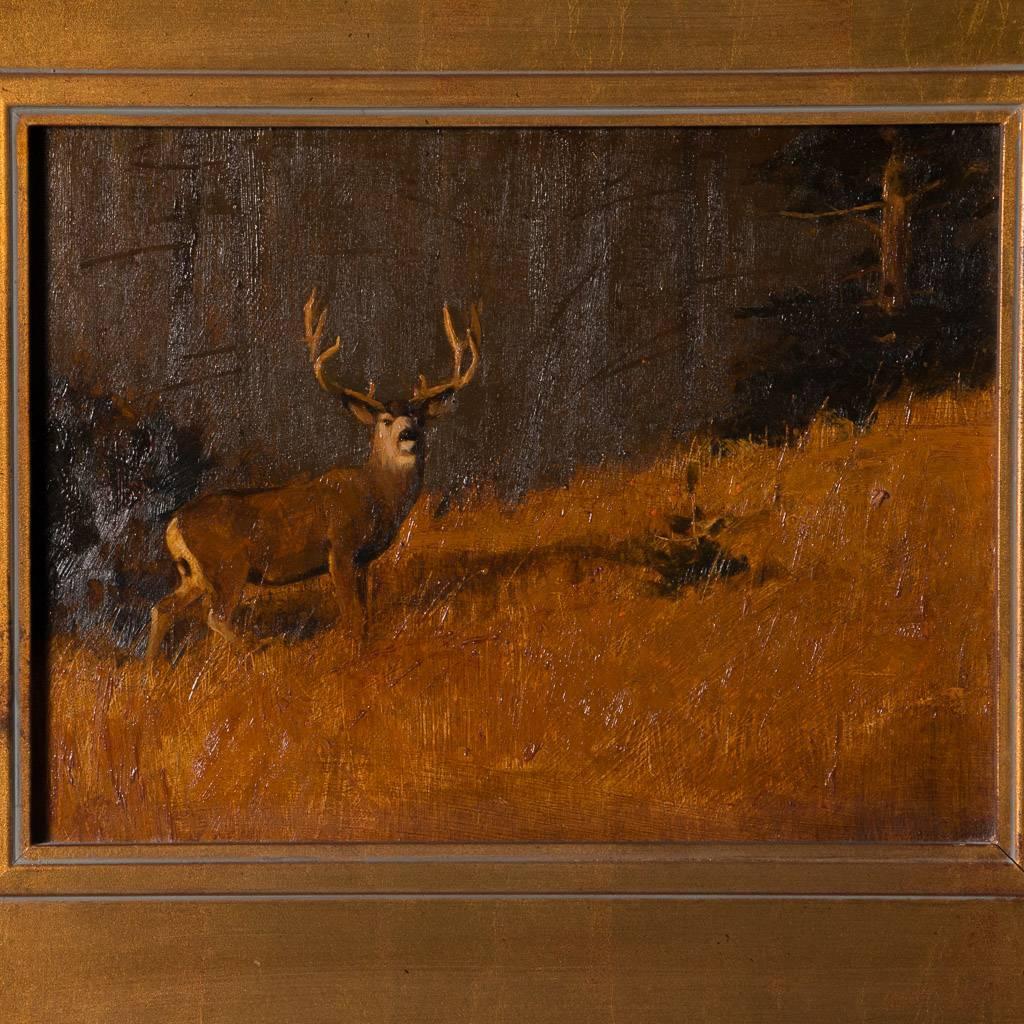 Luke Frazier Original Landscape Oil Painting with a Mule Deer at 1stdibs