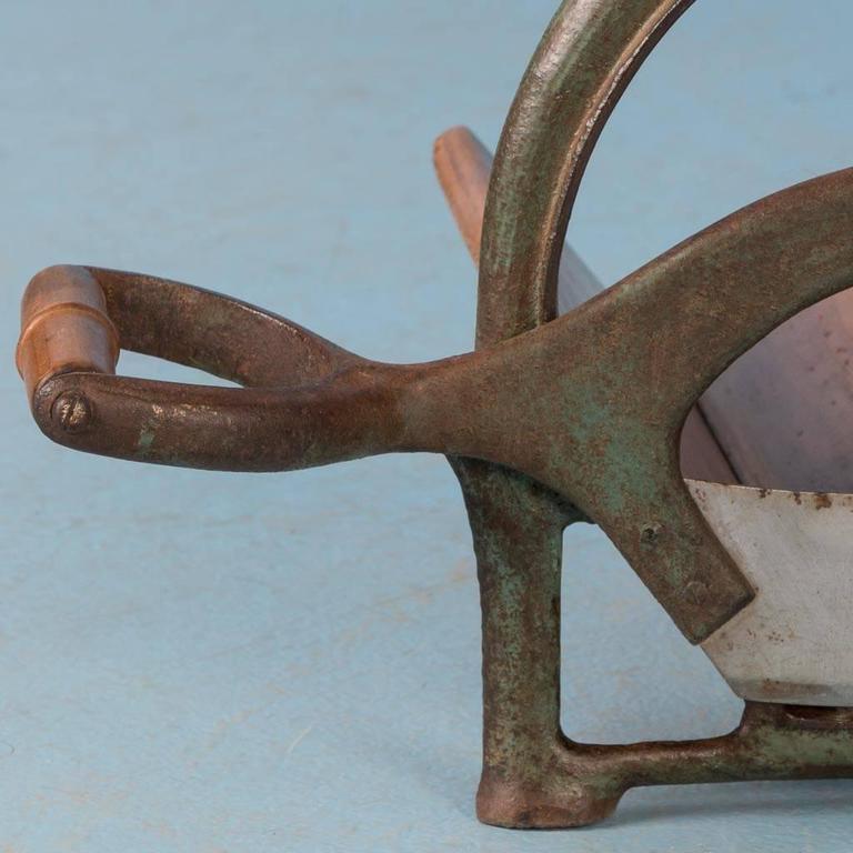 Antique Danish Bread Cutter with Vintage Green Paint at 1stDibs