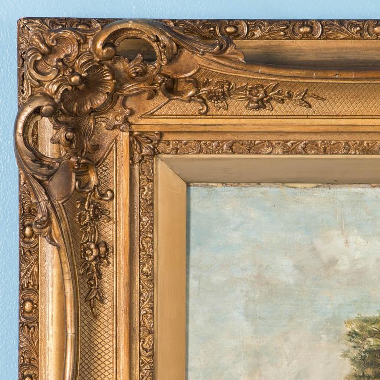 Large Antique 19th Century English Barnyard Painting, George Chester ...