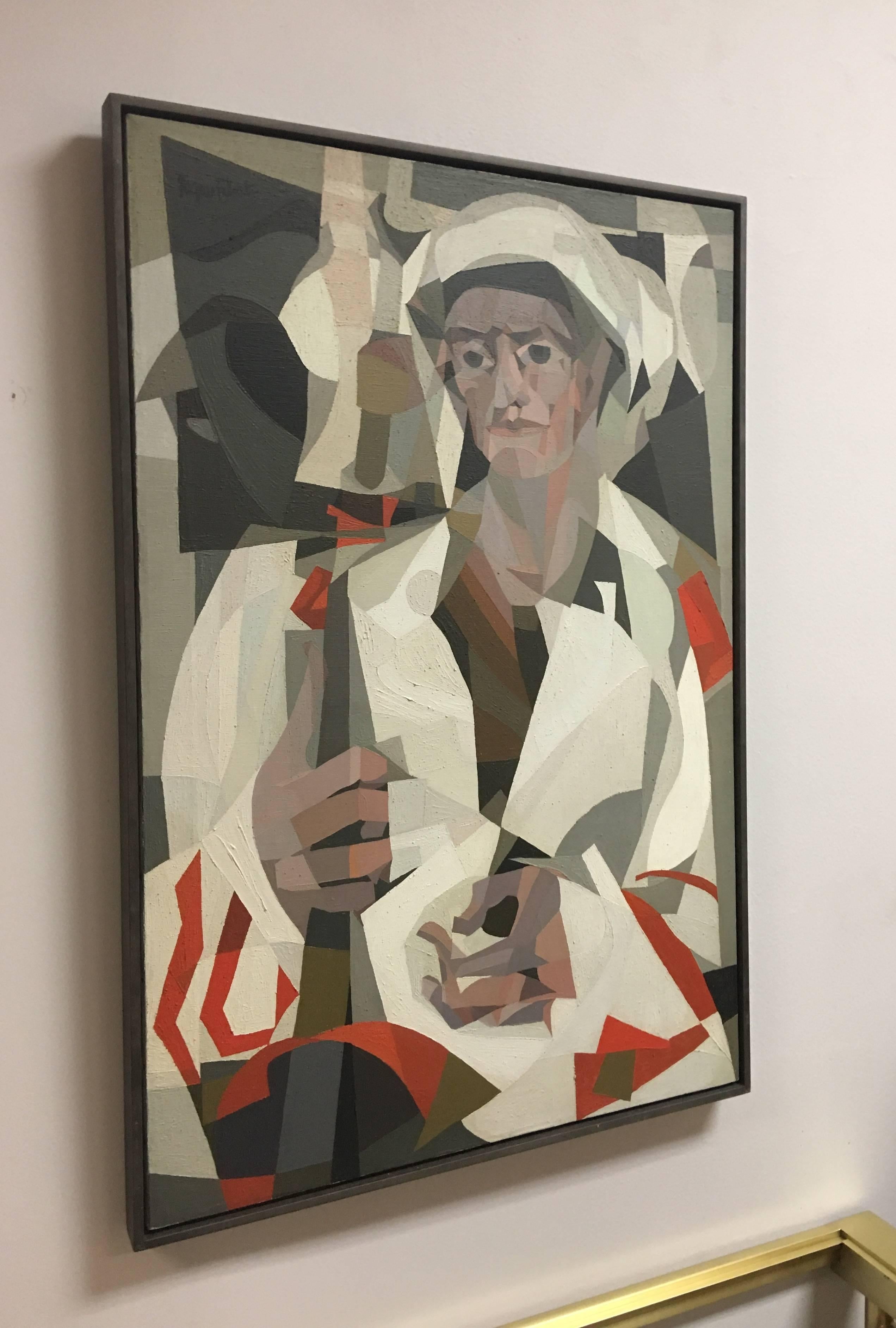 Jacques Fabert Cubist Oil Painting, Guard in Tripoli at 1stDibs ...