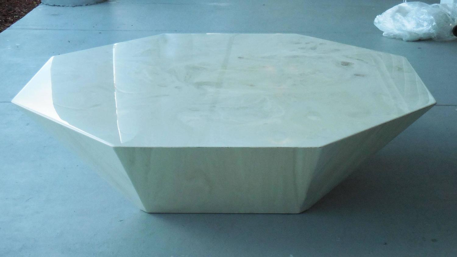 Italian Polyhedral Resin Coffee Table at 1stdibs