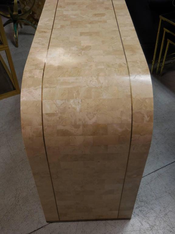 Tessellated Stone and Brass Waterfall Console Table, 1987 For Sale at ...