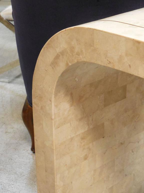 Tessellated Stone and Brass Waterfall Console Table, 1987 For Sale at ...