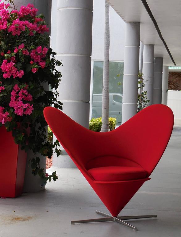 Verner Panton Pair of Heart Cone Chairs For Sale at 1stDibs
