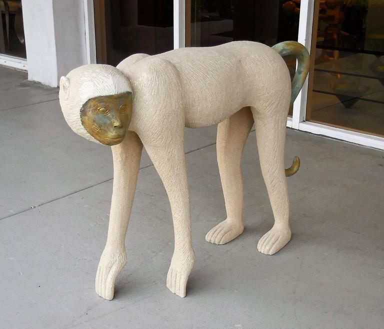 Large Modernist Monkey Sculpture, Manner of Lalanne at 1stDibs