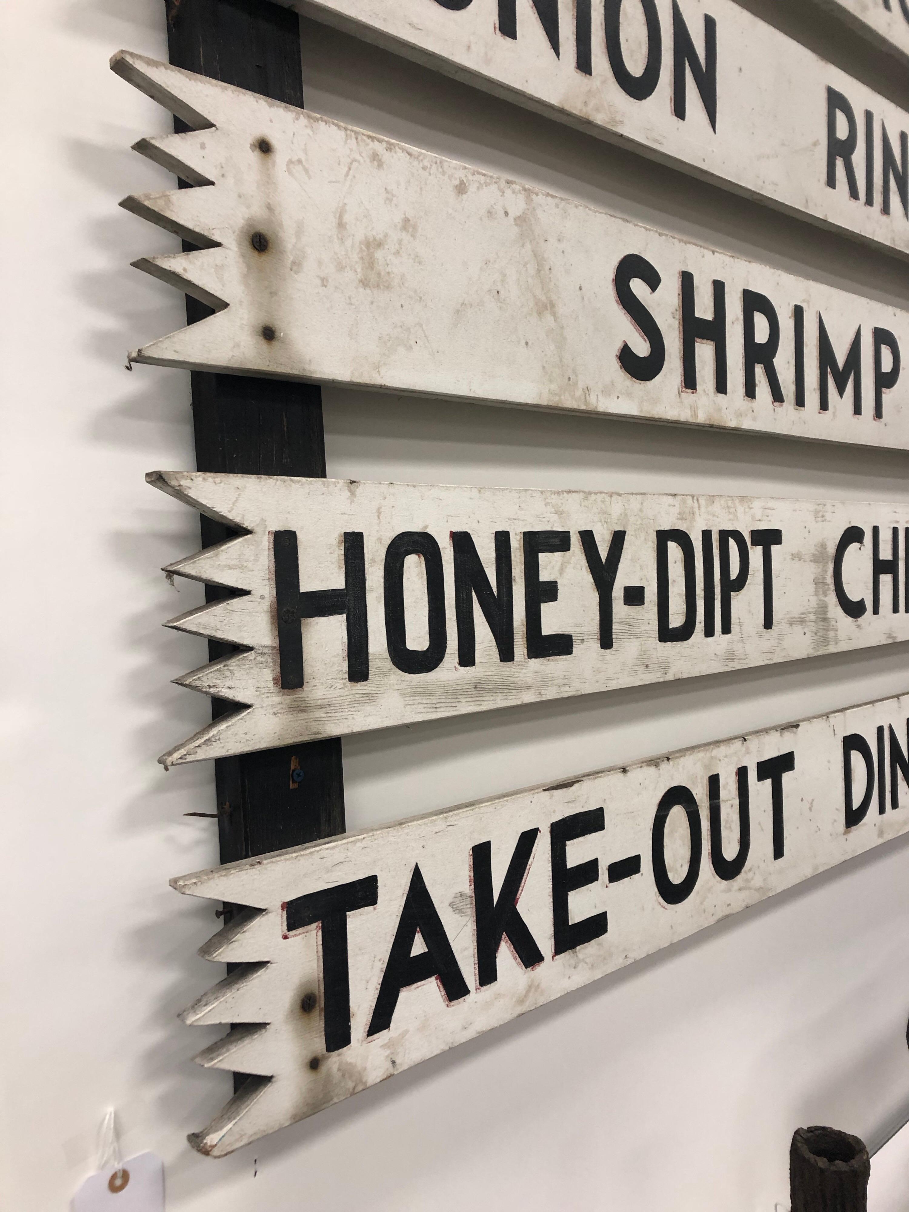 Vintage Hand Painted Wood Sign For Sale at 1stDibs