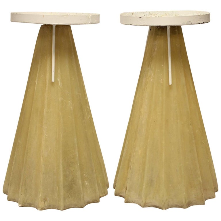 Midcentury Fiberglass Pedestals or Plant Stands For Sale at 1stDibs
