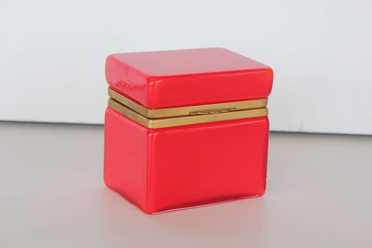 Vintage Red Murano Glass Box For Sale at 1stDibs