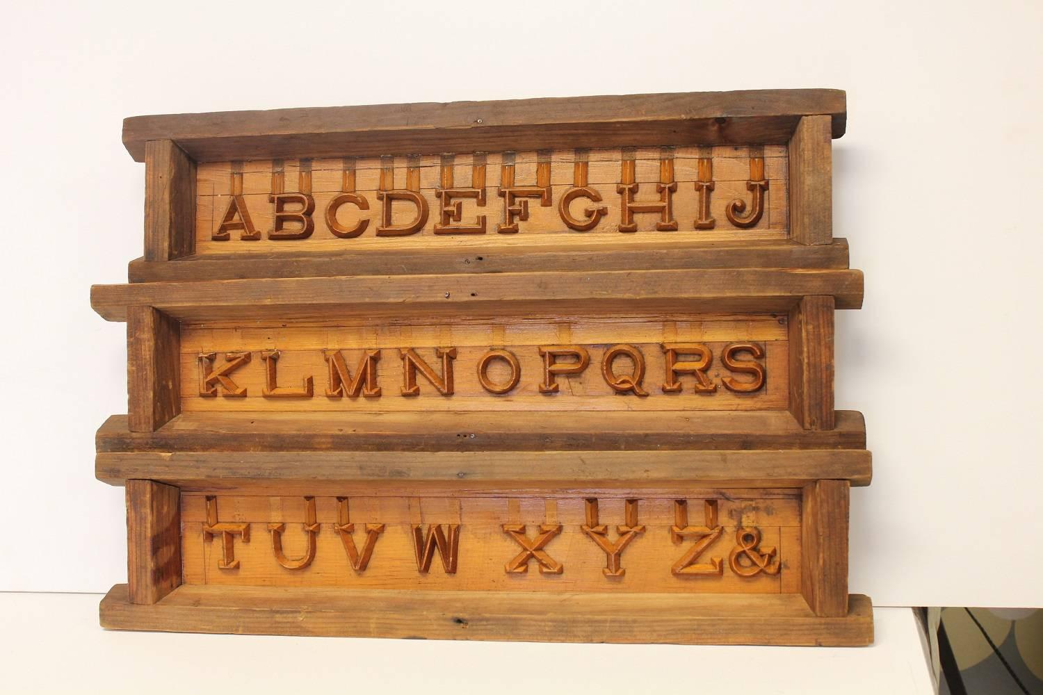 Antique American School Alphabet Wood Signs For Sale at 1stDibs