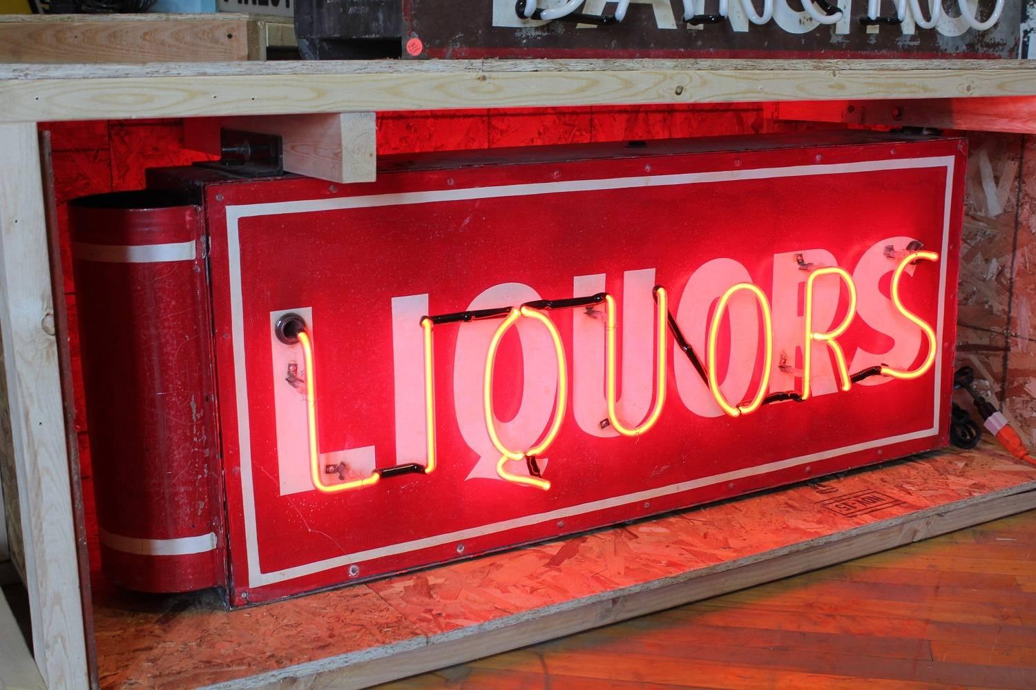 Art Deco Double Sided LIQUORS Neon Sign at 1stDibs | art deco neon signs