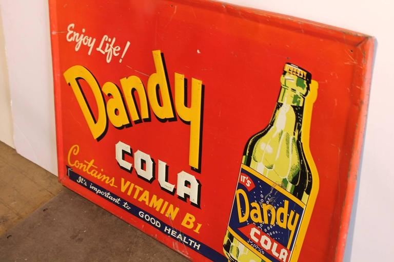 1940s American Advertising Sign "Dandy Cola" at 1stDibs