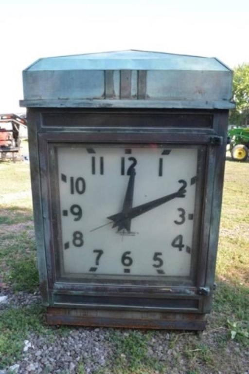 Spectacular Over Sized Antique Bank Four-Sided Outside Clock at 1stDibs