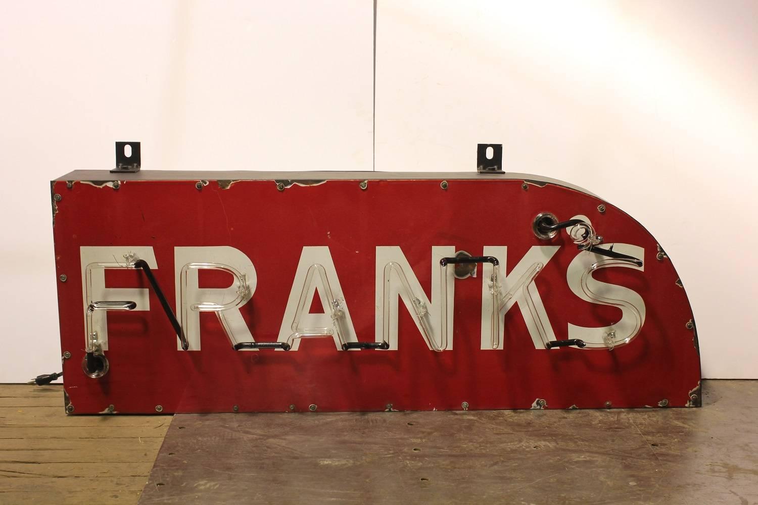 1950s Porcelain and Neon Frank's Sign at 1stDibs | frank's sign, frank ...