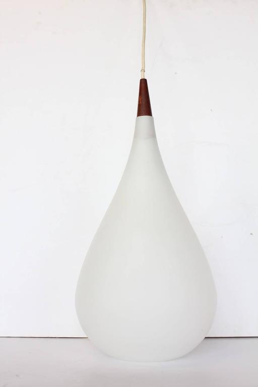 Large Milk Glass Drop Shaped Pendant Light by Holmegaard For Sale at ...